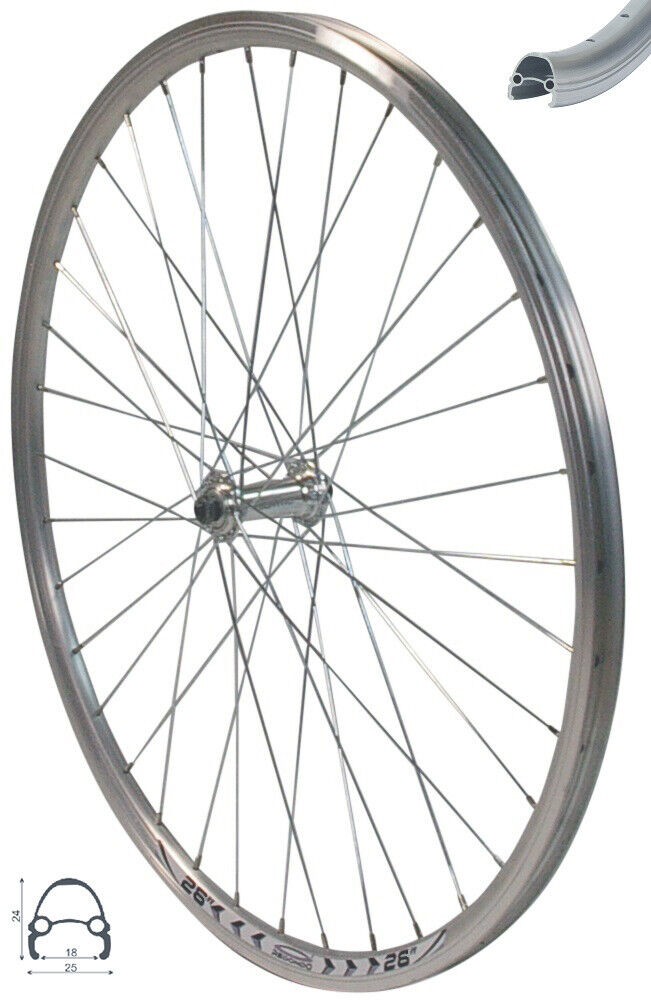 REDONDO 26 inch front wheel silver hollow chamber rim – redondo