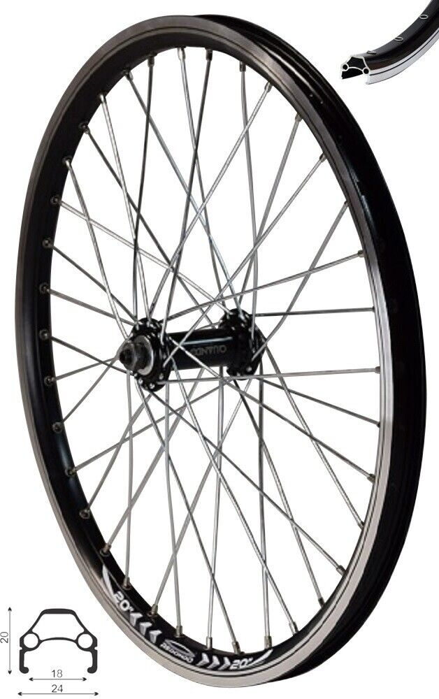 REDONDO 20 inch front wheel black hollow chamber rim – redondo